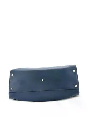 Fendi Peekaboo Rigid Leather Large Satchel Bag - Blue