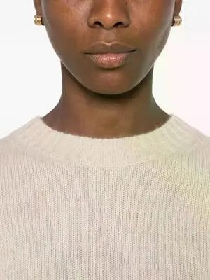 ALLUDE Ribbed-knit Crew Neck Sweater