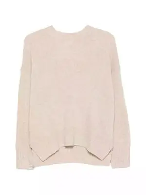 ALLUDE Ribbed-knit Crew Neck Sweater - Neutrals