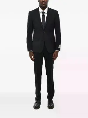Corneliani Single-breasted Wool-blend Suit - Black