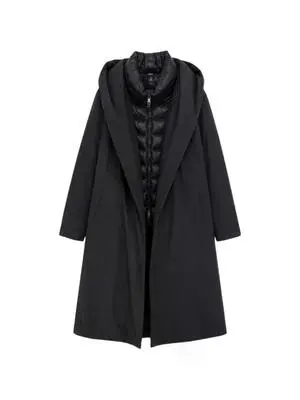 Herno Layered Hooded Coat - Black