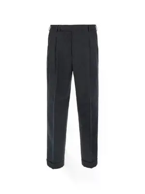PT TORINO Pleated Turn-up Trousers - Grey