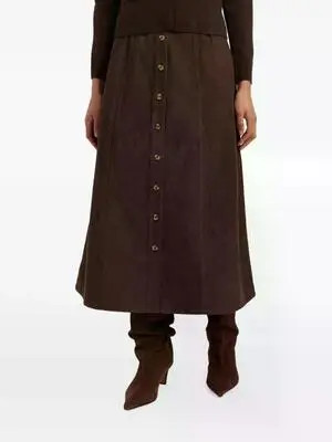 Chinti & Parker Midi Button-down A-line Skirt