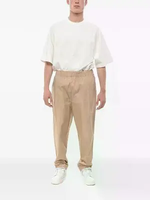 LANEUS Pleated Tapered Trousers - Neutrals