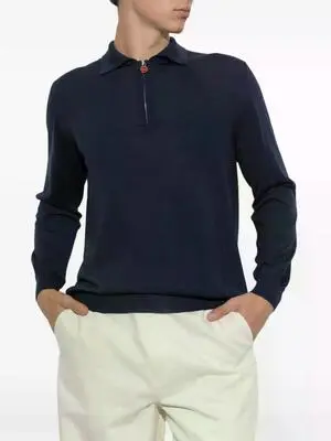 Kiton Quarter-zip Long-sleeve Polo Shirt