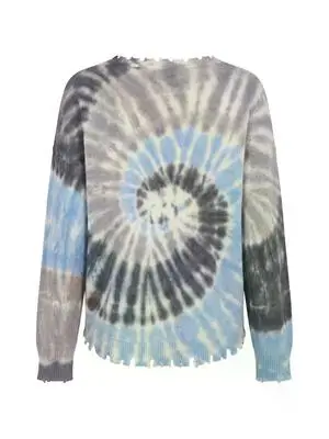 KUJTEN Cashmere Tie-dye Distressed Sweater