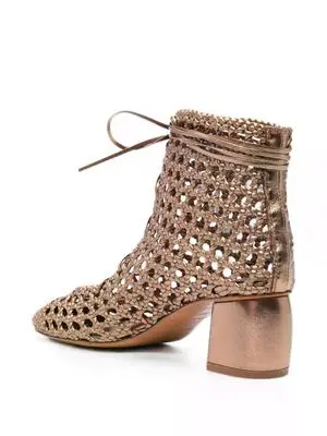FORTE_FORTE Woven Lace-up Ankle Boots