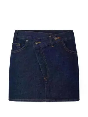 Liu Jo Asymmetric Denim Mini Skirt - Blue
