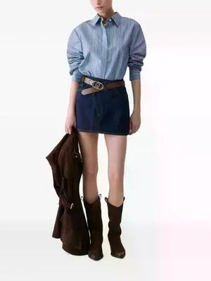 Liu Jo Asymmetric Denim Mini Skirt
