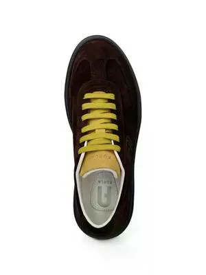 Furla Hype Logo-patch Suede Sneakers - Brown