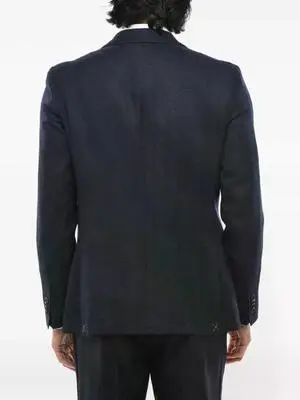 Corneliani Single-breasted Herringbone Jacket - Blue