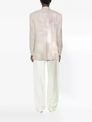 LARDINI Houndstooth-pattern Double-breasted Blazer - Neutrals