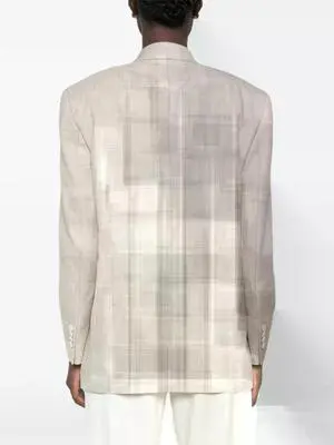 LARDINI Double-breasted Houndstooth Blazer