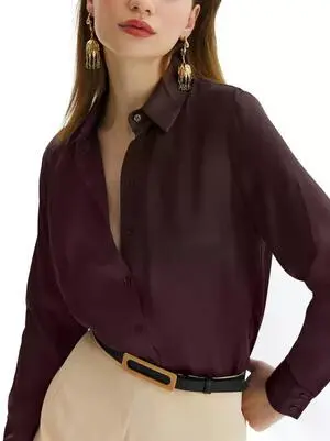 FRAMBOISE Fremont Silk Shirt - Brown
