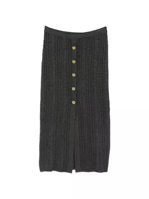TWINSET Cable-knit Midi Skirt With Button Front - Grey