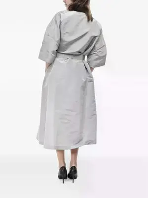 SUPER BLOND Belted Silk-organza Midi Dress
