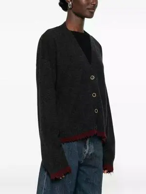 UMA WANG Distressed-trim Oversized Cardigan