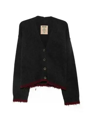 UMA WANG Distressed-trim Oversized Cardigan - Grey