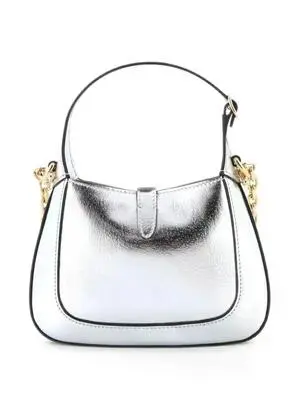 Gucci Jackie 1961 Chain Leather Mini Hobo Bag - Silver
