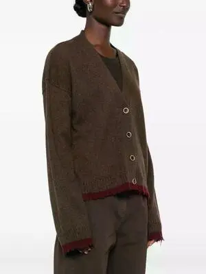 UMA WANG Frayed-edge Oversized Cardigan