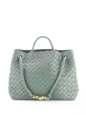 Bottega Veneta Andiamo Top Handle Bag Intrecciato Nappa Medium Satchel - Blue