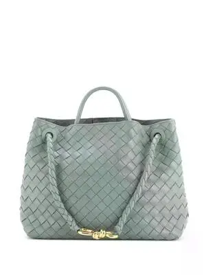 Bottega Veneta Andiamo Top Handle Bag Intrecciato Nappa Medium Satchel - Blue