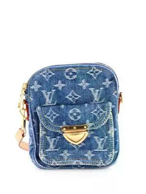 LOUIS VUITTON Monogram Denim Fairfax Pochette Crossbody Bag - Blue