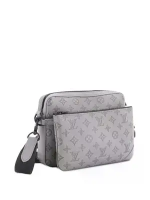 LOUIS VUITTON Louis Vuitton Trio Messenger Bag Monogram Shadow Leather Crossbody Bag Grey