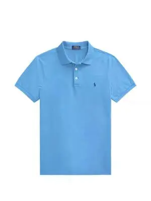 Polo Ralph Lauren Logo-embroidered Slim-fit Cotton Polo Shirt - Blue