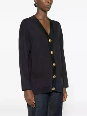 Elisabetta Franchi V-neck Button-up Cardigan With Logo Print