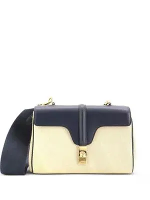 Celine Soft 16 Bag Canvas And Leather Shoulder Bag - Blue