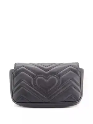Gucci Gg Marmont Matelassé Leather Super Mini Crossbody Bag - Black