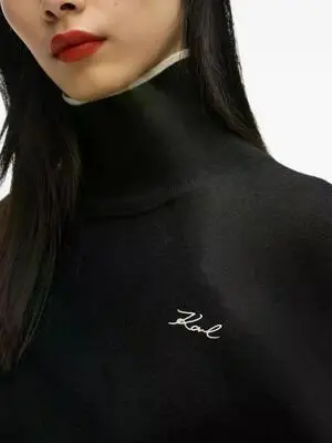 Karl Lagerfeld Logo Embroidered Turtleneck Sweater