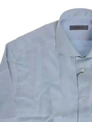Corneliani Herringbone-pattern French-collar Shirt - Blue