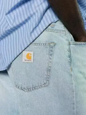 Carhartt Work In Progress Loose-fit Bleach Wash Denim Shorts