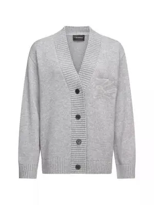 Karl Lagerfeld Mélange Soutache Cardigan - Grey