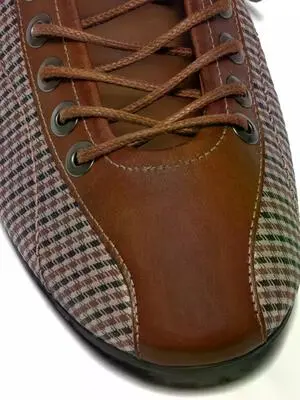 Bernardo Billie Check-pattern Lace-up Flats - Brown