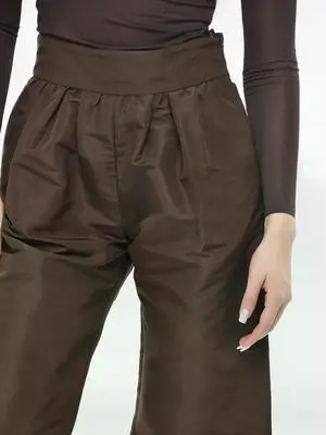 SUPER BLOND Silk Organza Balloon Trousers - Brown
