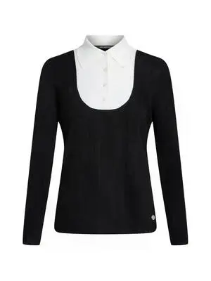 Karl Lagerfeld Ribbed Knit Layered Sweater