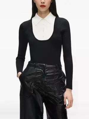 Karl Lagerfeld Ribbed Knit Layered Sweater