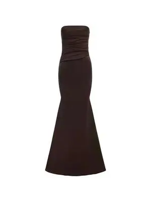 Alex Perry Strapless Ruched Maxi Gown