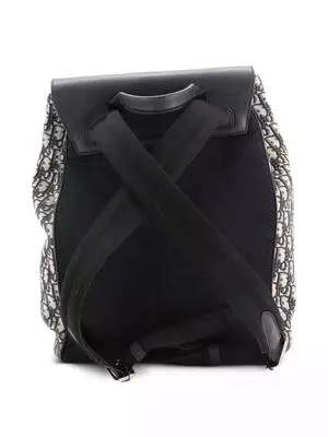 Dior Oblique Canvas And Leather Backpack - Blue
