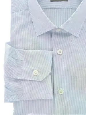 Corneliani Striped French-collar Shirt - Blue