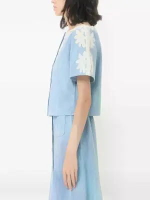 Valentino Garavani Light Embroidered Denim Shirt