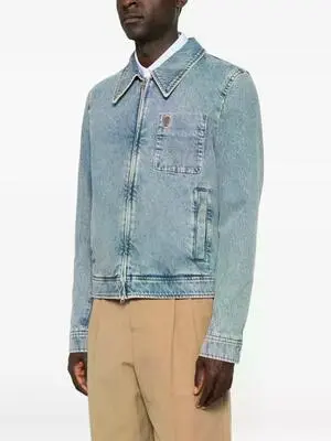 AMI Paris Faded-effect Zip-up Jacket