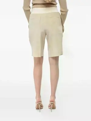 Helmut Lang Beige Silk Elasticated Waistband Shorts
