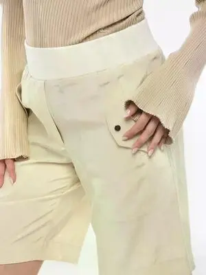 Helmut Lang Beige Silk Elasticated Waistband Shorts