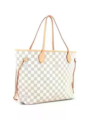 LOUIS VUITTON Neverfull Nm Damier Mm Tote Bag - White