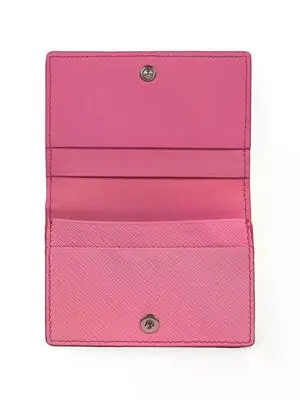 Smythson Panama Cross-grain Leather Card Holder - Pink