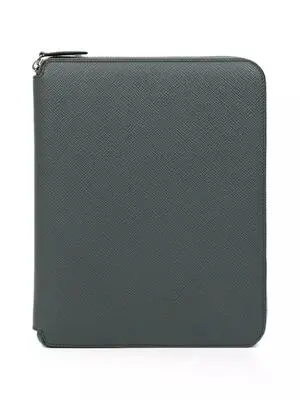 Smythson Panama Cross-grain Leather A5 Writing Folder - Green